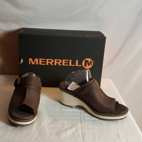 Merrell | Shoes | New Merrell Halendi Slide Leather Sandal | Poshmark